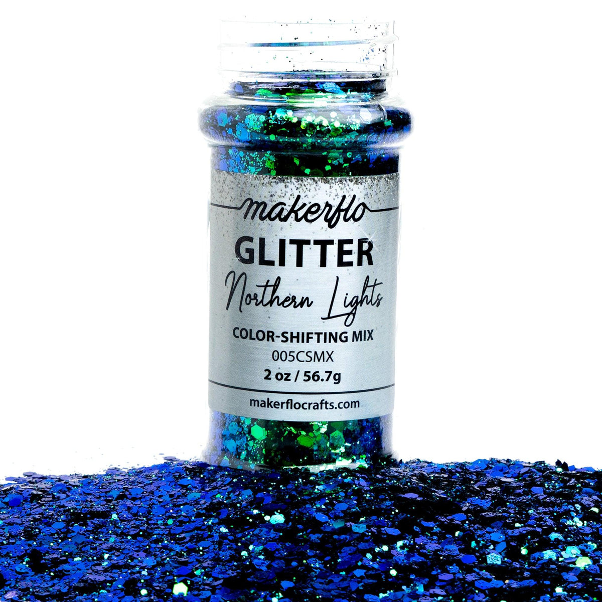 MakerFlo Crafts Northern Lights - Chunky Mix Glitter 2oz — White Rose ...