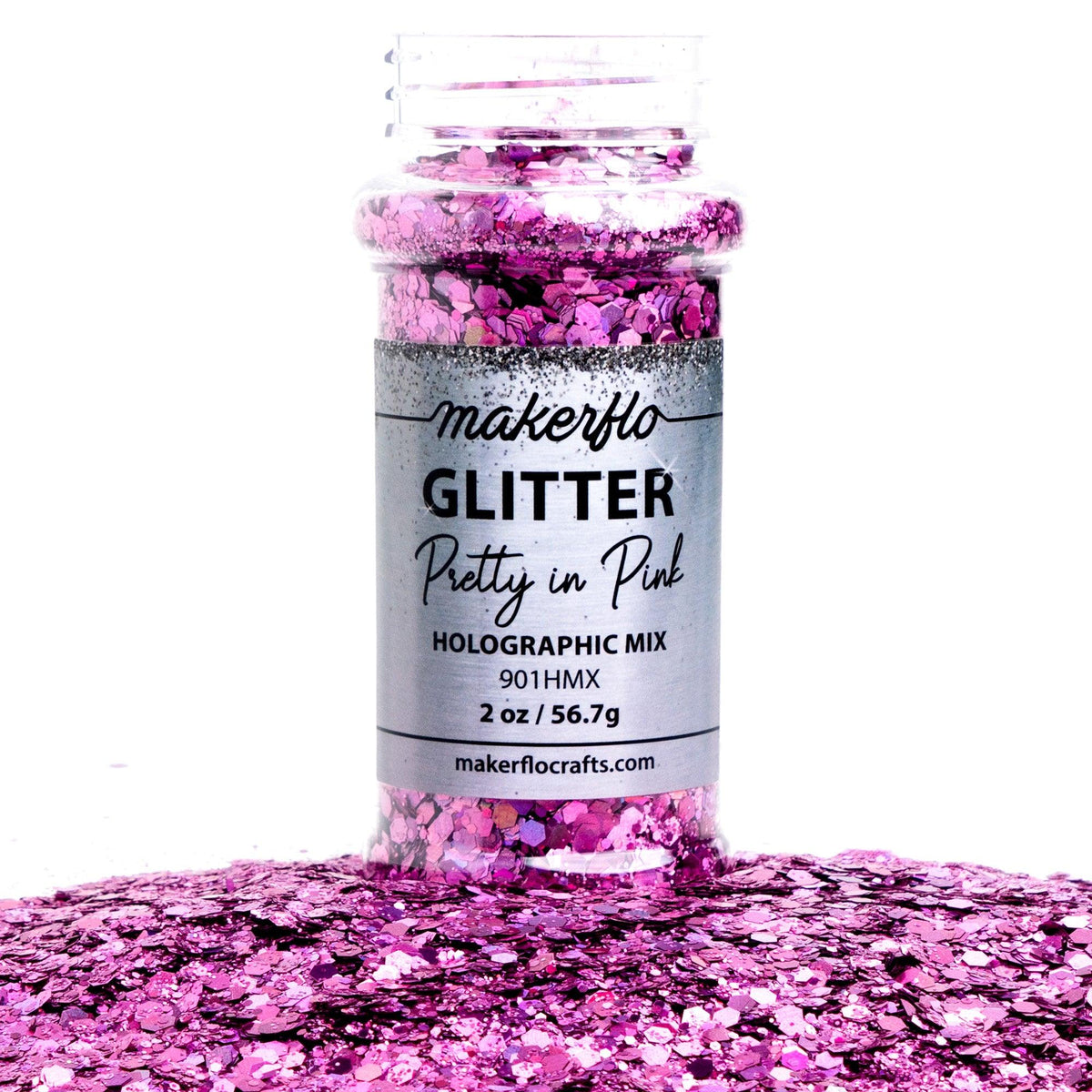 MakerFlo Crafts Pretty in Pink - Chunky Mix Glitter 2oz — White Rose ...