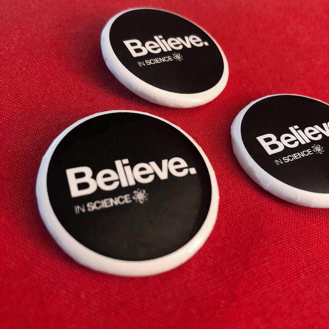 Chop Shop Studio Believe Science Button — White Rose Hobbies