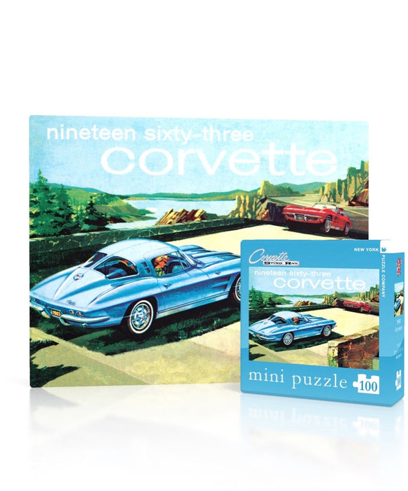 New York Puzzle Company 1963 Corvette Mini, 100 Piece Jigsaw Puzzle ...