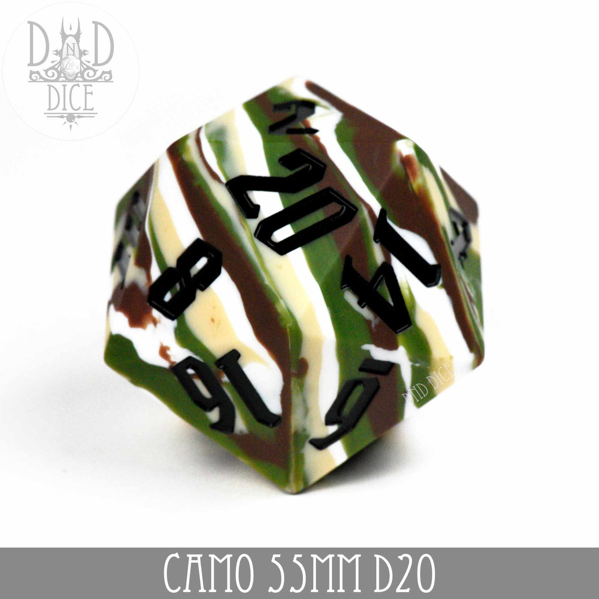 DND DICE 55mm D20 - Camo (Silicone) — White Rose Hobbies