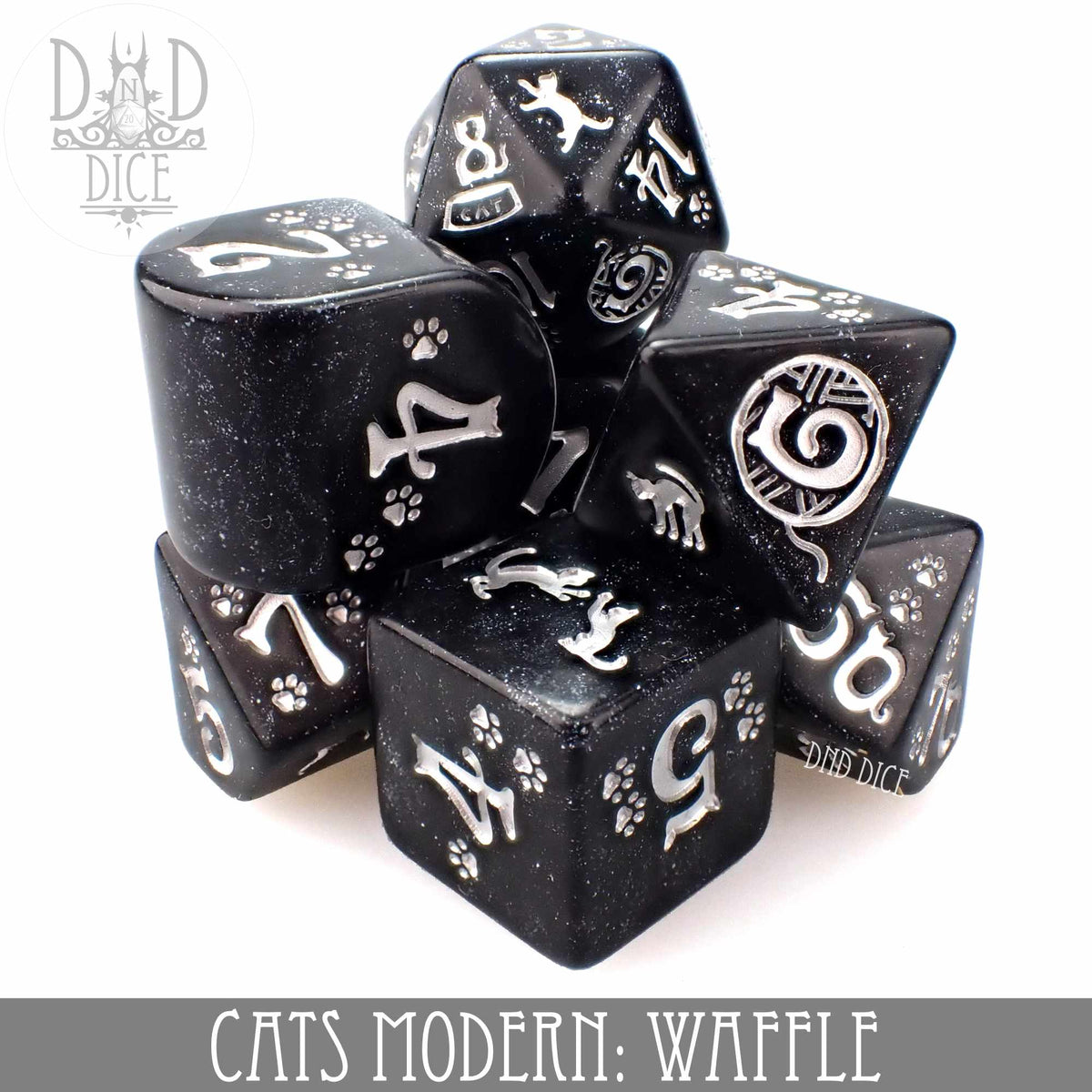 DND DICE Cats Modern: Waffle Dice Set — White Rose Hobbies