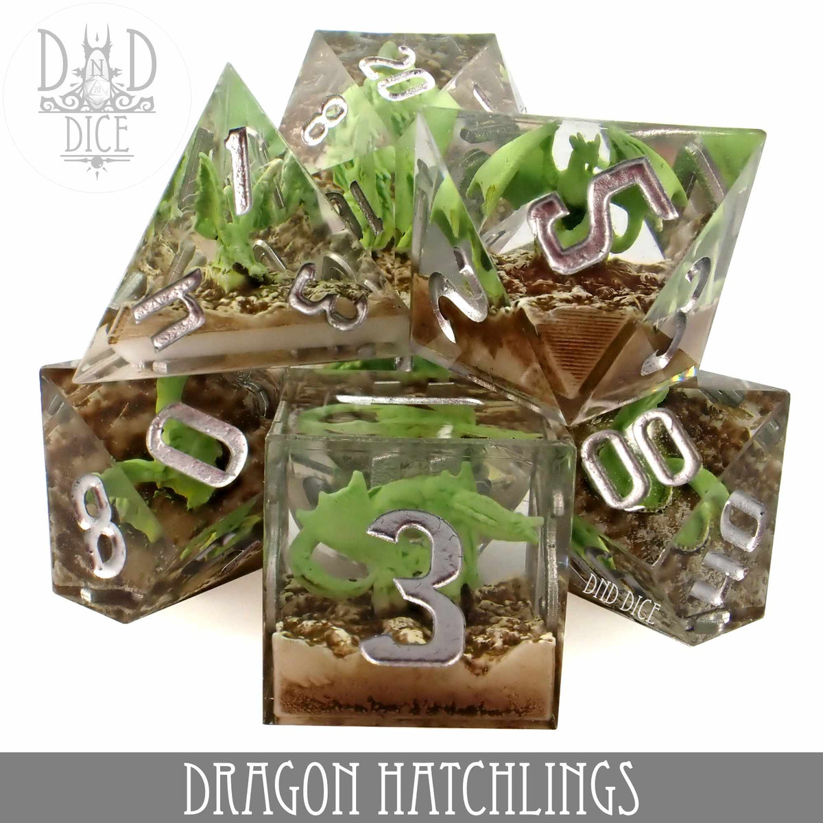 DND DICE Dragon Hatchlings Handmade Dice Set — White Rose Hobbies
