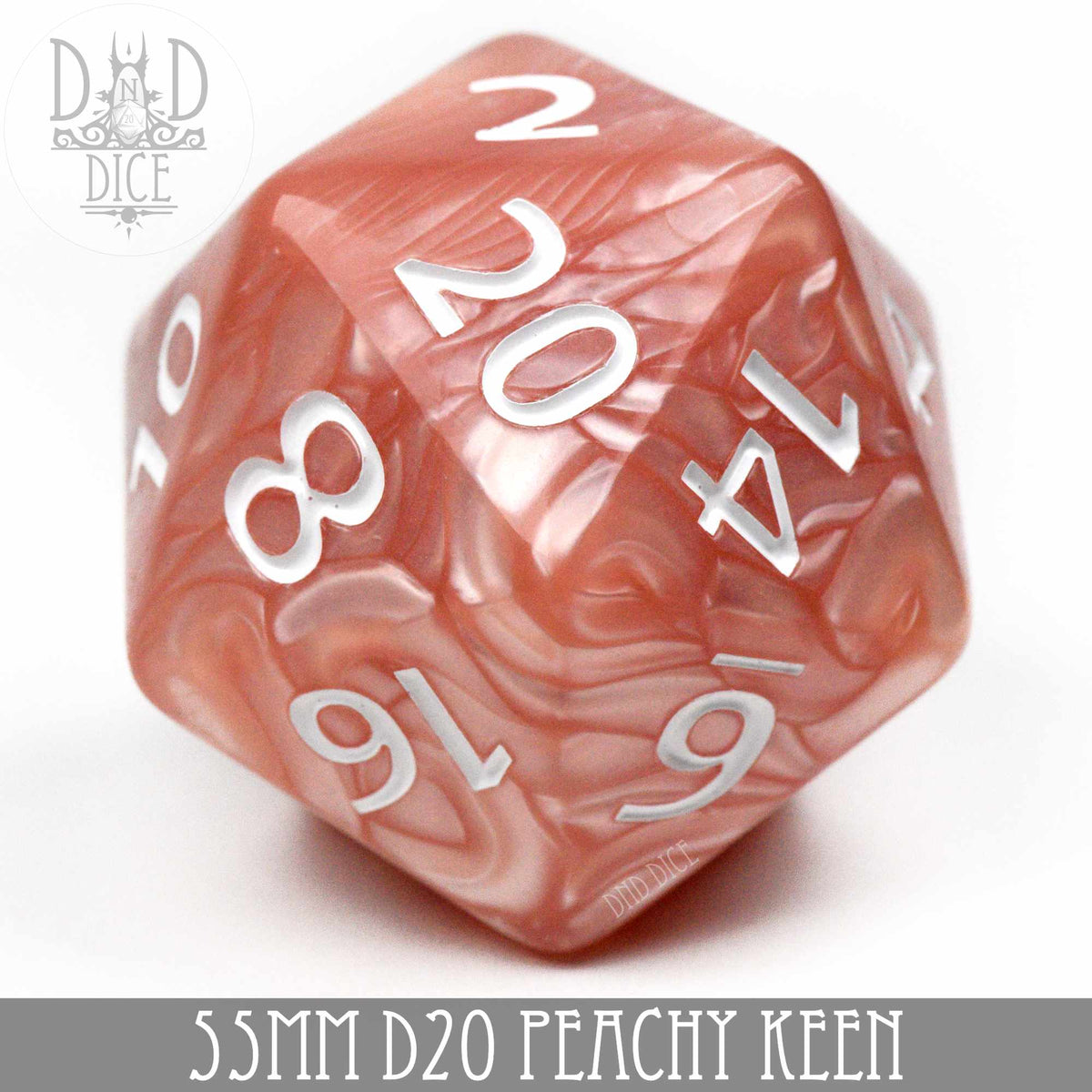 DND DICE 55mm D20 - Peachy Keen — White Rose Hobbies
