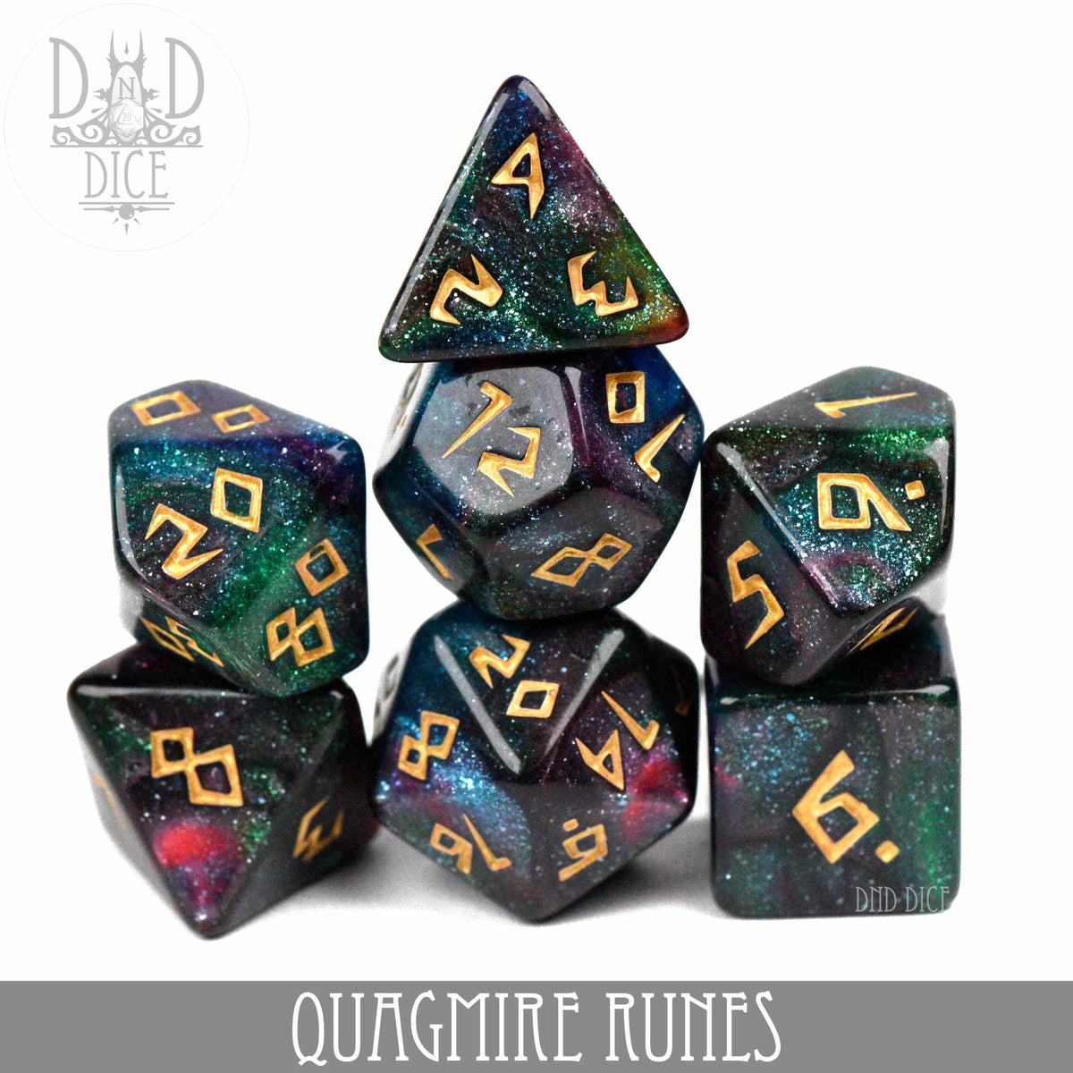 DND DICE Quagmire Runes Dice Set — White Rose Hobbies