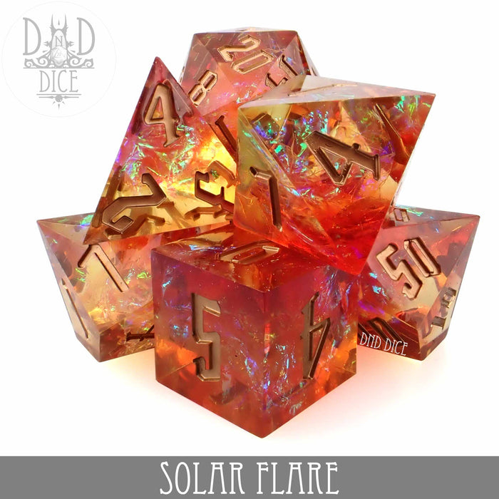 DND DICE Solar Flare Handmade Dice Set — White Rose Hobbies