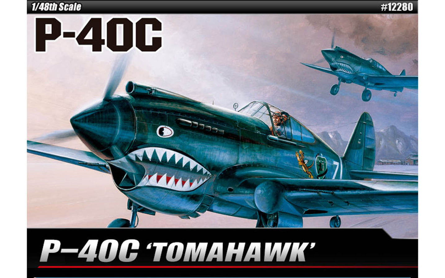 ACADEMY 12280 1/48 P-40C Tomahawk Model Aircraft Kit — White Rose Hobbies