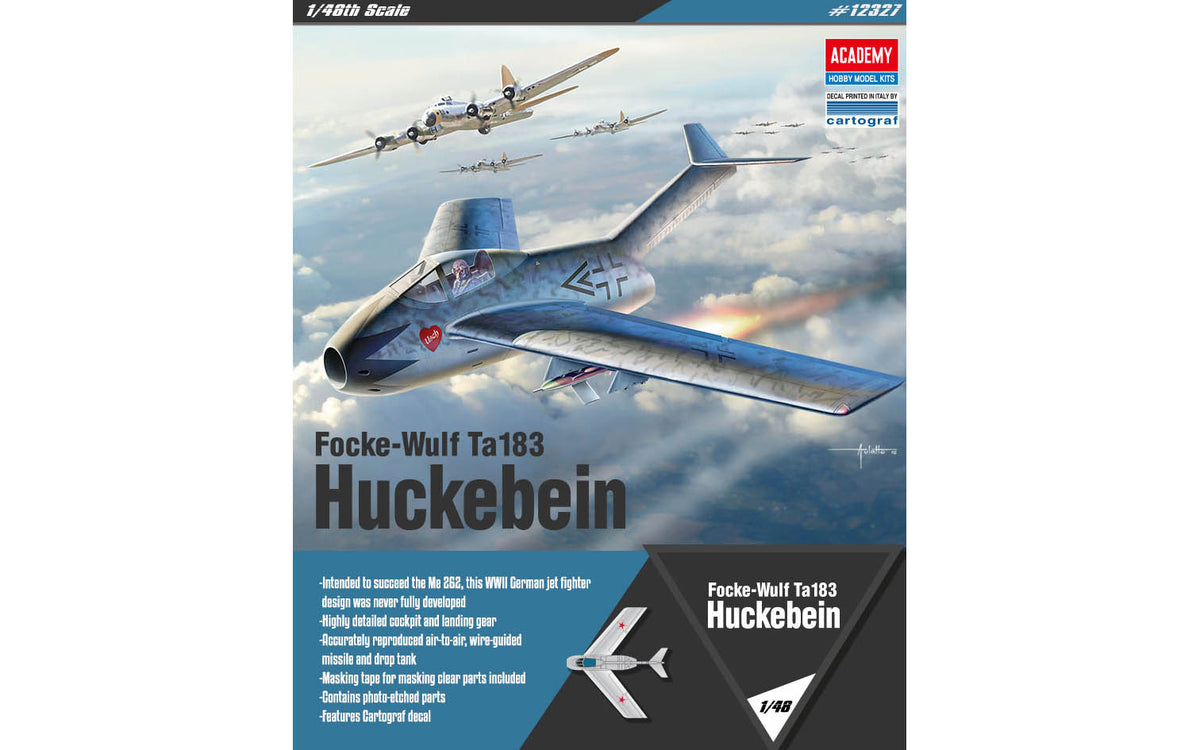 ACADEMY 12327 1/48 Focke-Wulf Ta 183 Huckebein Jet Model Aircraft Kit ...