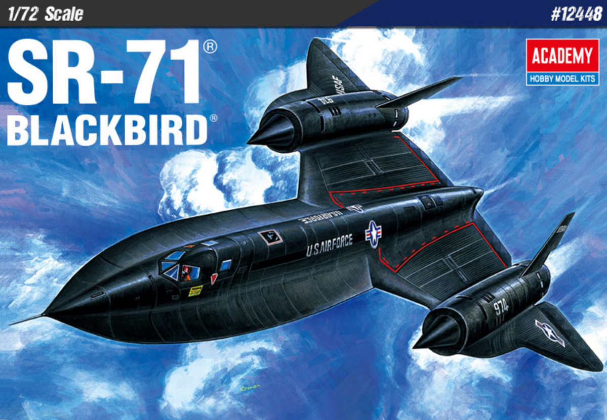 ACADEMY 12448 1/72 Lockheed SR-71 Blackbird Model Aircraft Kit — White ...