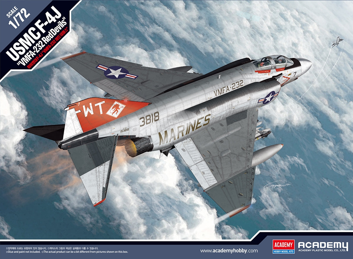 ACADEMY 12556 1/72 USMC F-4J VMFA-232 Red Devils Jet Model Kit — White ...