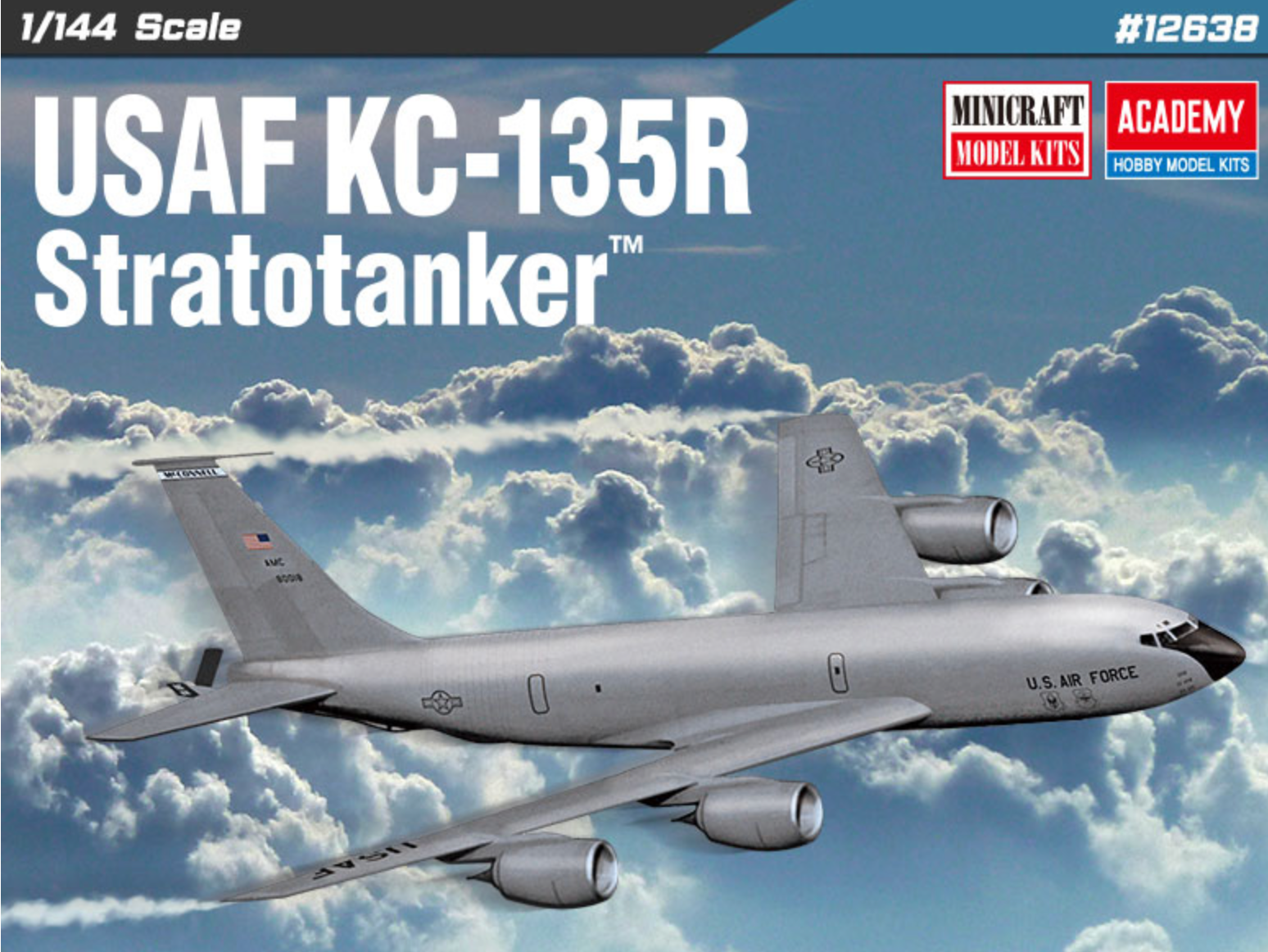 ACADEMY 12638 1/144 USAF Boeing KC-135R Stratotanker Model Aircraft Ki ...