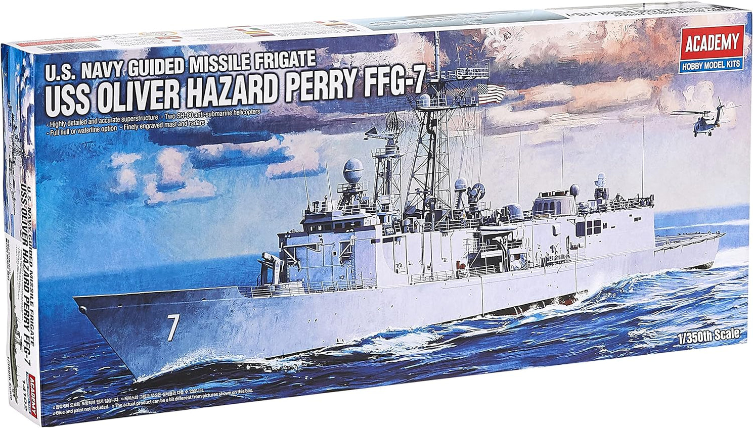 ACADEMY 14102 1/350 USS Oliver Hazard Perry FFG-7 US Navy Frigate Ship ...