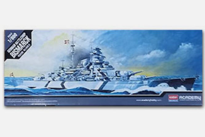 ACADEMY 14218 1/800 German DKM Bismarck Battleship Model Kit — White ...