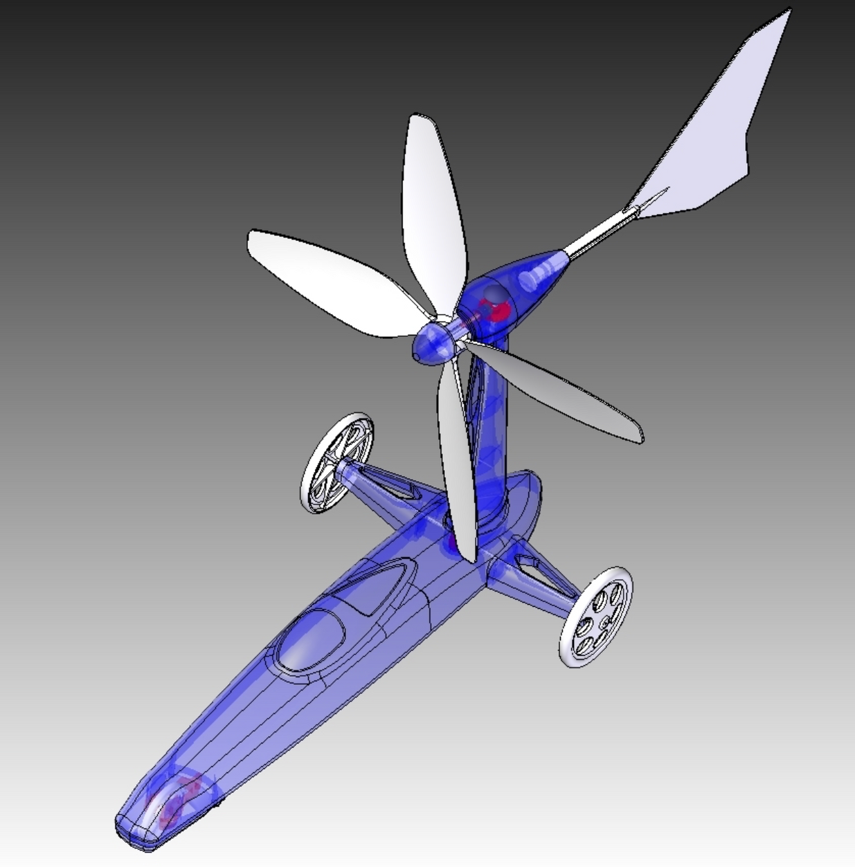 ACADEMY 18140 Wind Powered Car Mechanical Model Kit — White Rose Hobbies