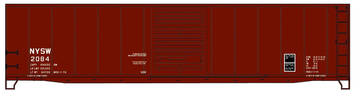 Accurail 5036 HO Scale 50' Steel Boxcar Kit New York, Susquehanna & We ...