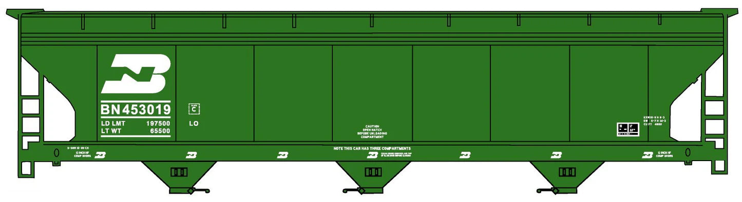 Accurail 81461 HO Scale ACF 3 Bay Covered Hopper Covered Hopper Kit Bu ...