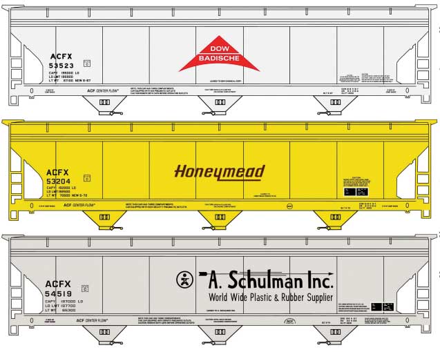 Accurail 8176 HO Scale ACF 3 Bay Covered Hopper Kit Chemical Private O ...