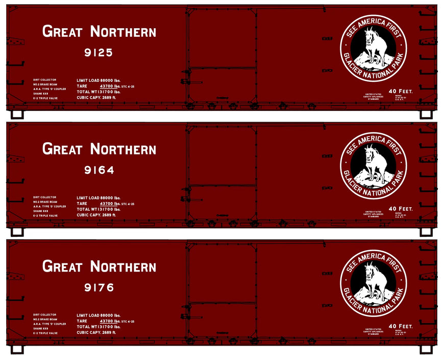 Accurail 8169 HO Scale 36' Double Sheath Boxcar Kit 3 Pack Canadian ...