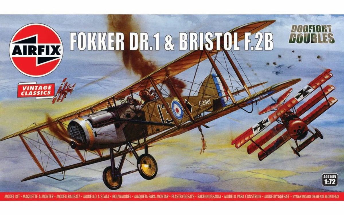 AIRFIX Models 2141 1/72 Fokker Dr1 Triplane & Bristol F2B Fighter Dogf ...
