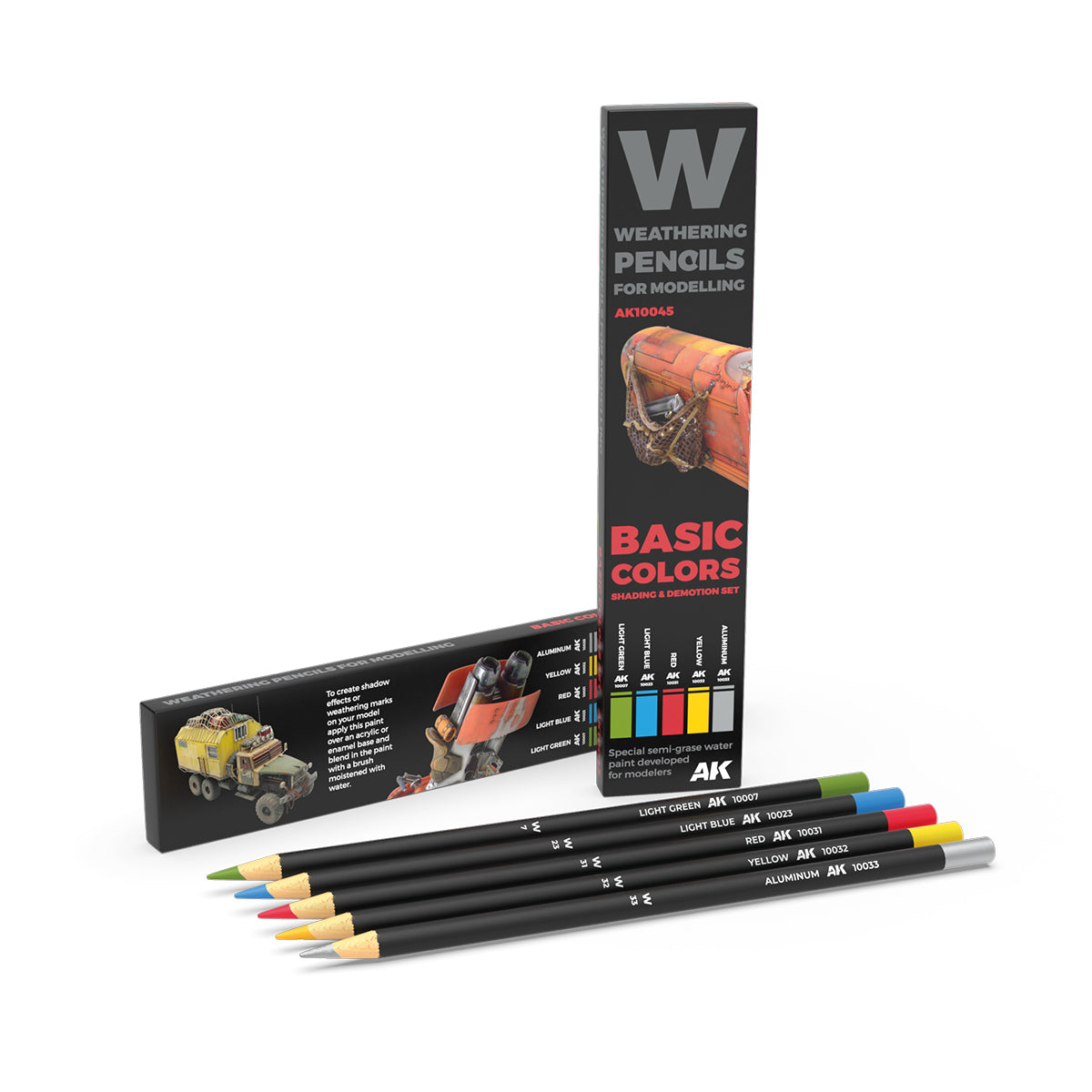 AK Interactive 10045 Weathering Pencils Basic Shading & Demotion 5 Col ...