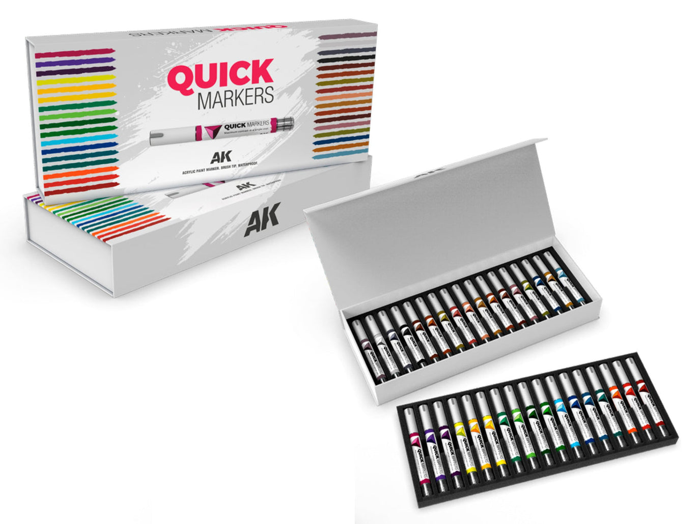 AK Interactive MQ150 Quick Markers Special Box Set (34 Colors) — White ...