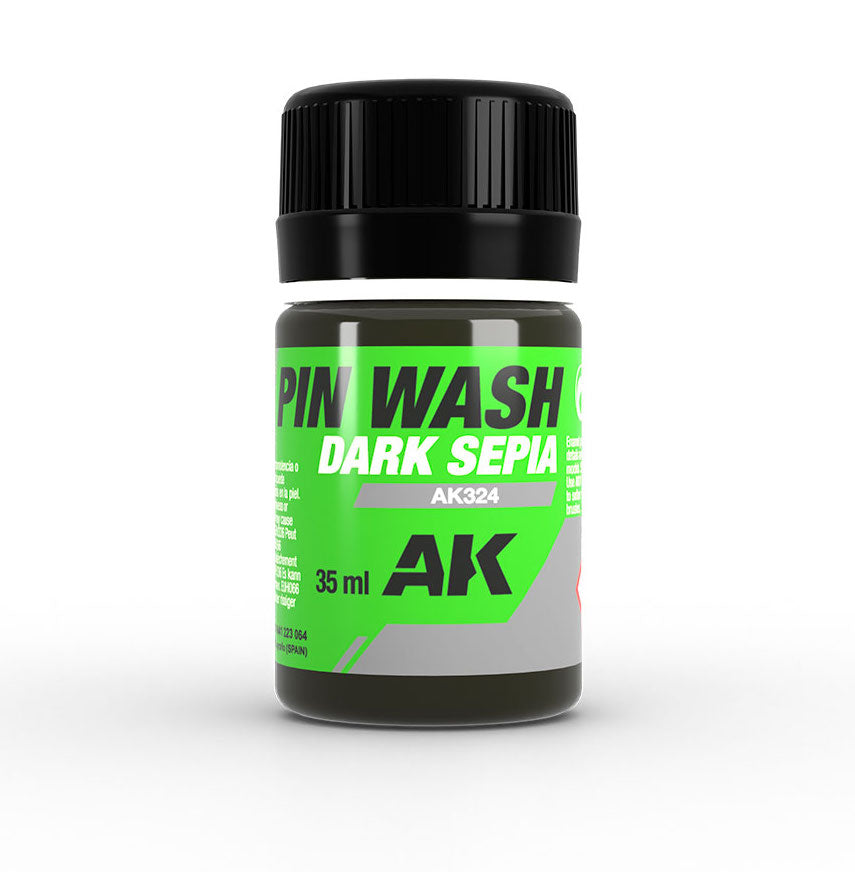 AKI 324 Dark Sepia Pin Wash Enamel 35ml Bottle — White Rose Hobbies