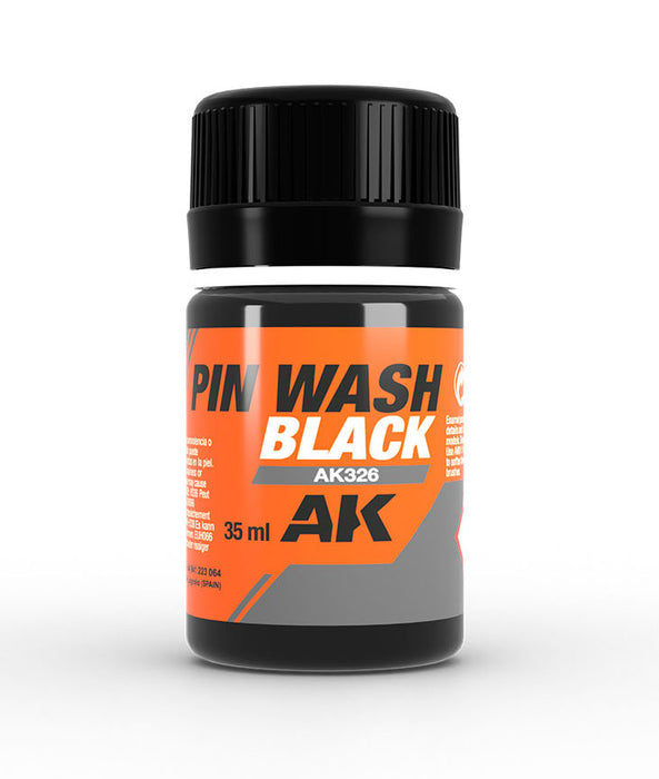 AKI 326 Black Pin Wash Enamel 35ml Bottle — White Rose Hobbies