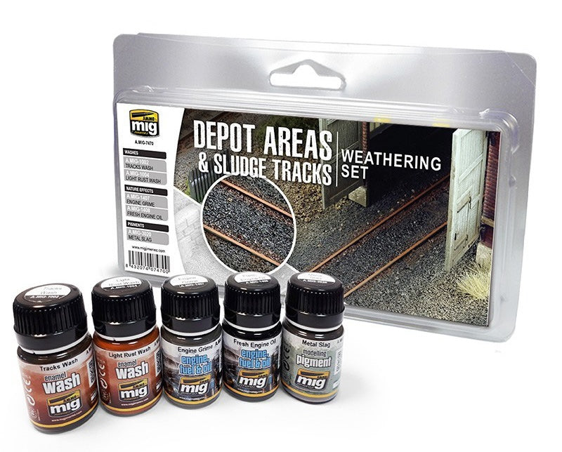 AMMO by Mig 7470 Depot Areas & Sludge Tracks Weathering Enamel Paint S ...