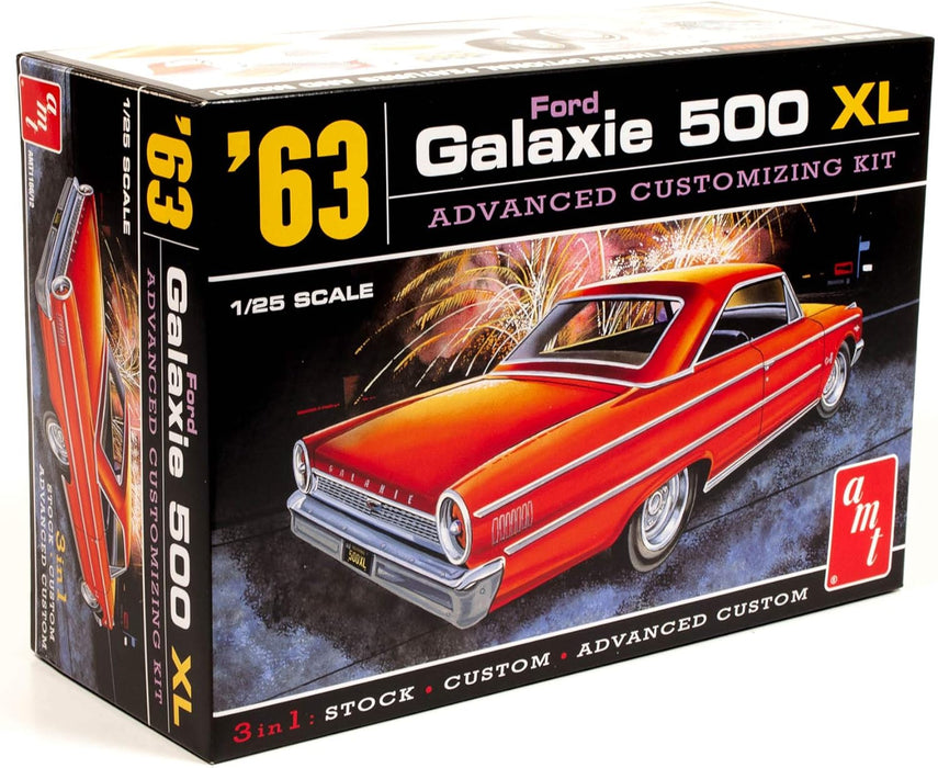 amt 1186 1/25 1963 Ford Galaxie 500 XL Skill Level 2 Model Kit — White ...