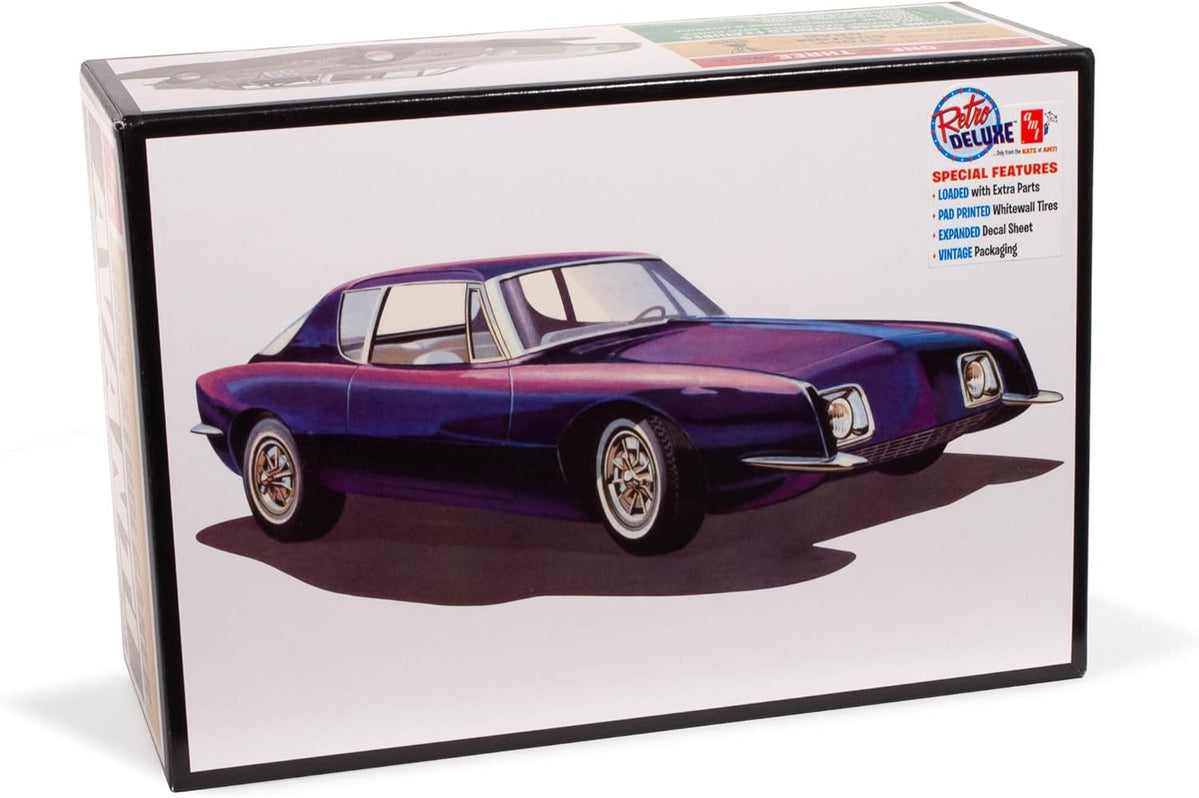 amt 1312 1/25 1963 Studebaker Avanti Skill Level 2 Model Kit — White ...