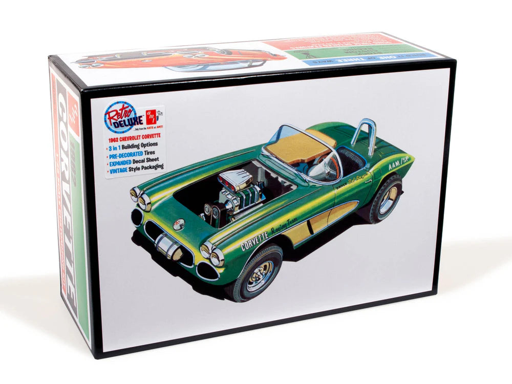 amt 1318 1/25 1962 Chevrolet Corvette 3-in-1 Skill Level 2 Model Kit ...