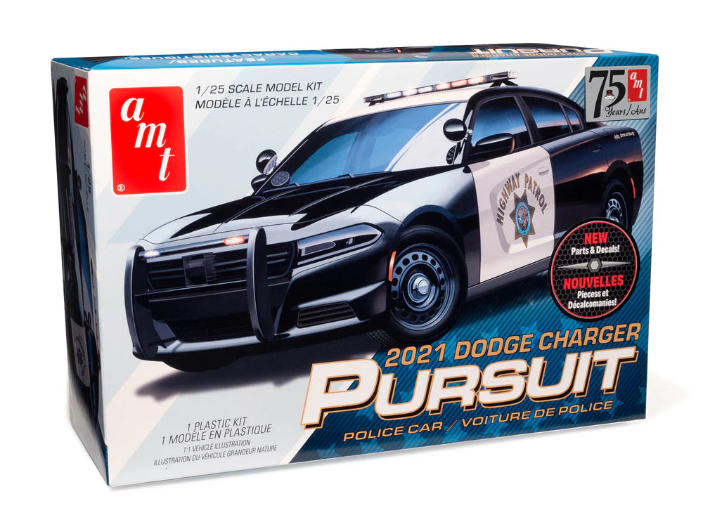 amt 1324 1/25 2021 Dodge Charger Police Pursuit Skill Level 2 Model Ki — White Rose Hobbies