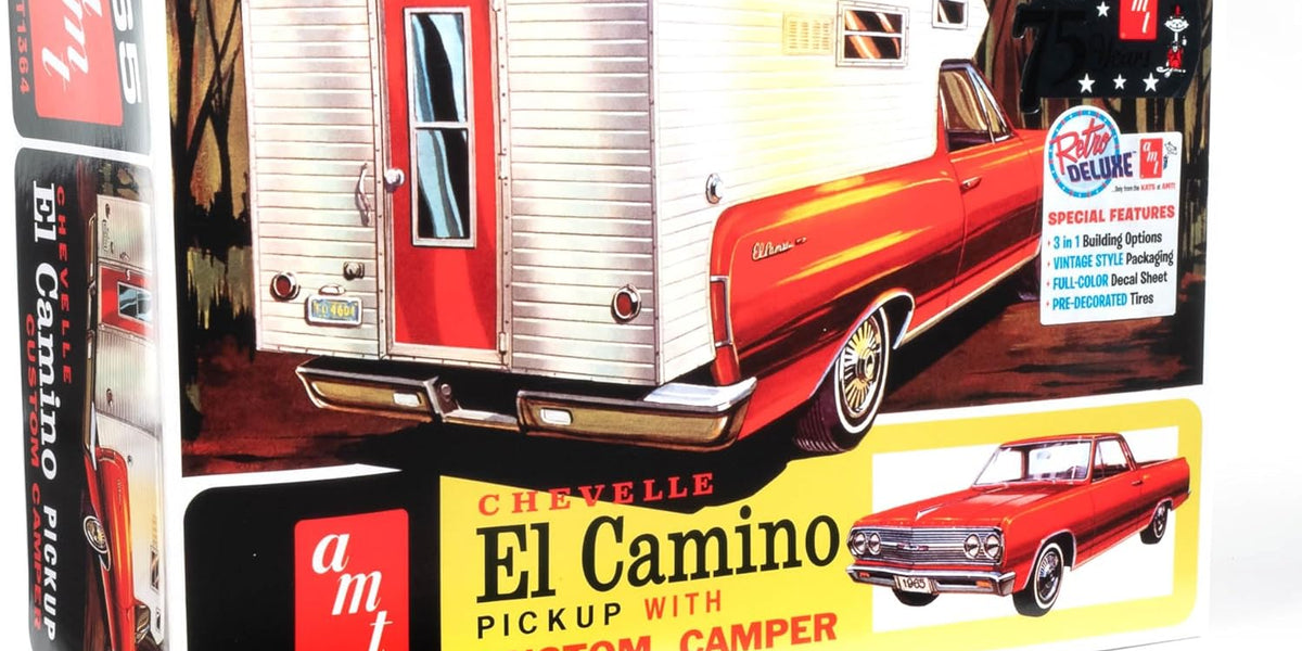 amt 1364 1/25 1965 Chevy El Camino with Camper Skill Level 2 Model Kit ...