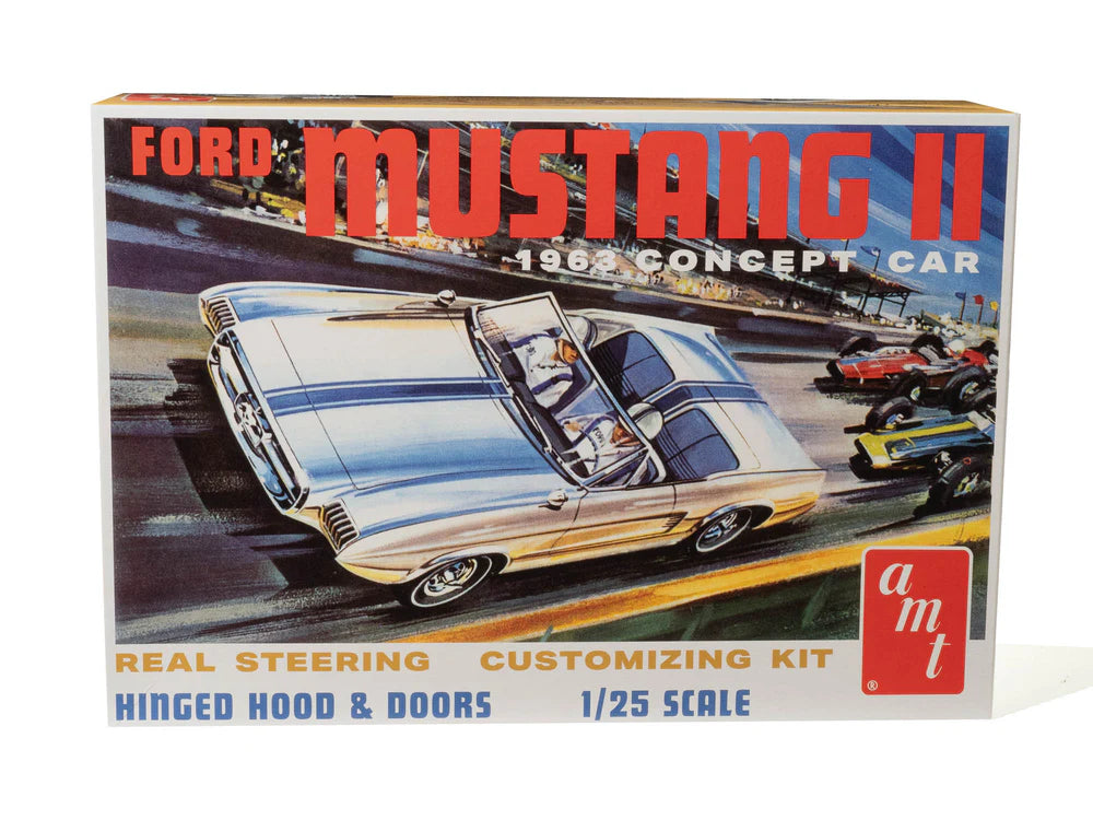 amt 1369 1/25 1963 Ford Mustang II Concept Car Skill Level 2 Model Kit ...