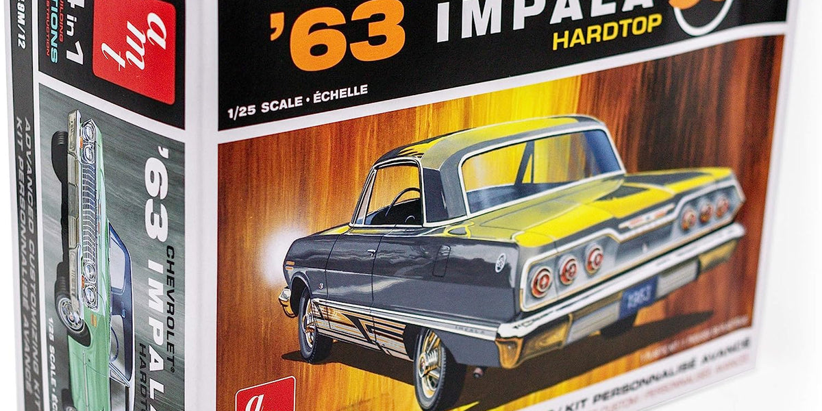 amt 1149 1/25 1963 Chevrolet Impala SS Skill Level 2 Model Kit — White ...
