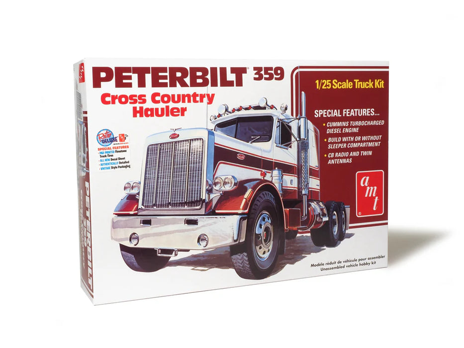 amt 1477 1/25 Classic Peterbilt 359 Cross Country Hauler Skill 3 Model ...