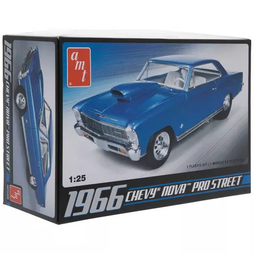amt 636 1/25 1966 Chevy Nova Pro Street Skill Level 2 Model Kit — White ...