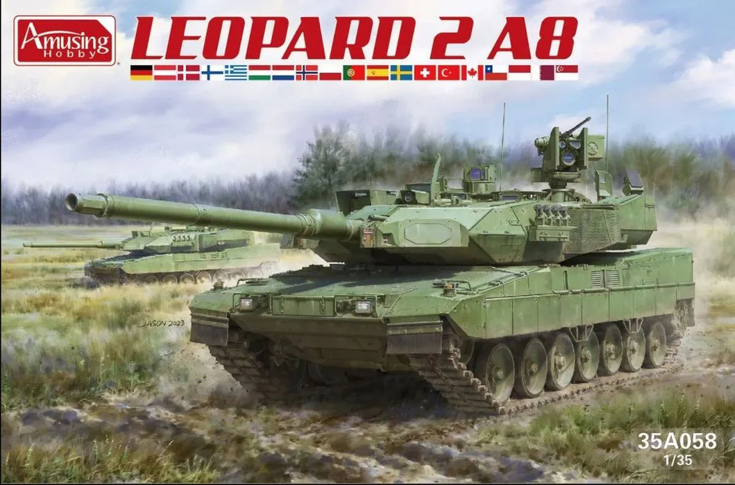 Amusing Hobby 35A058 1/35 Leopard 2 A8 Tank Model Kit — White Rose Hobbies