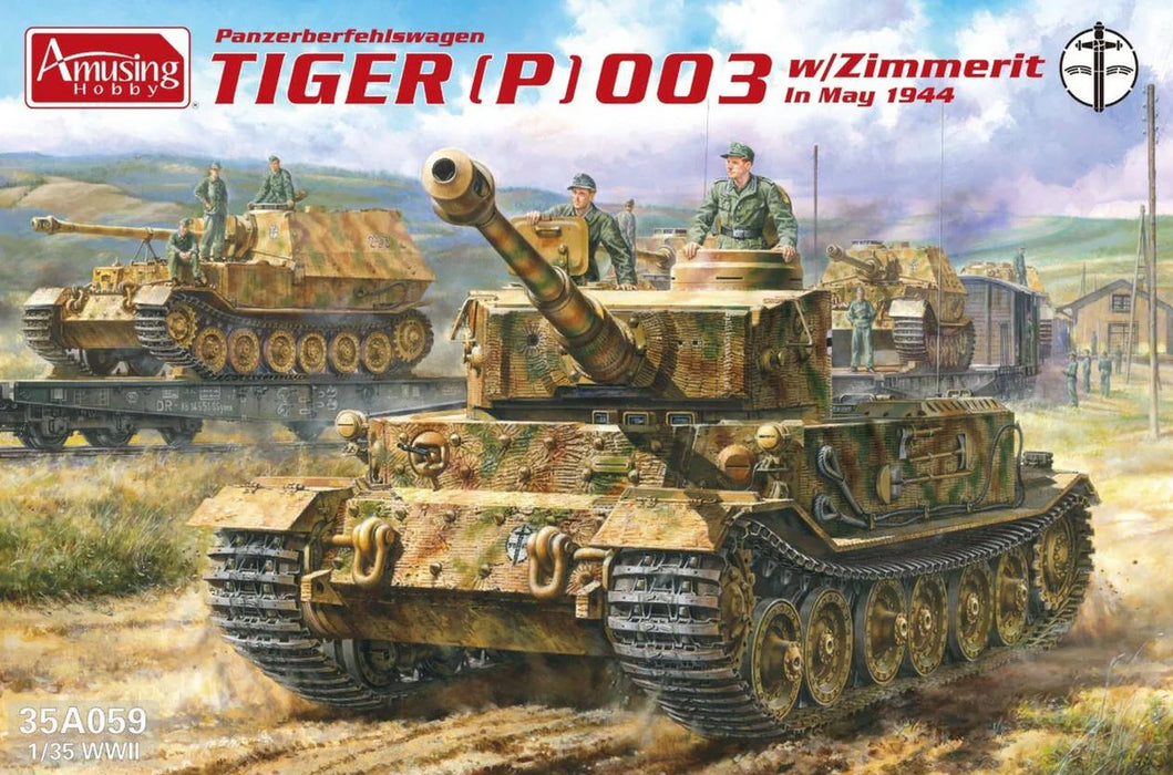 Amusing Hobby 35A059 1/35 Tiger(P) 003 Tank with Zimmerit May 1944 Mod ...