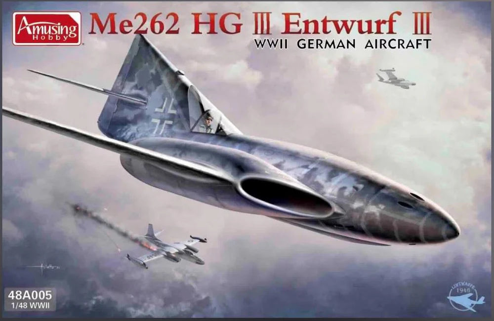 Amusing Hobby 48A005 1/48 ME262 HG III Entwurf III Aircraft Model Kit ...