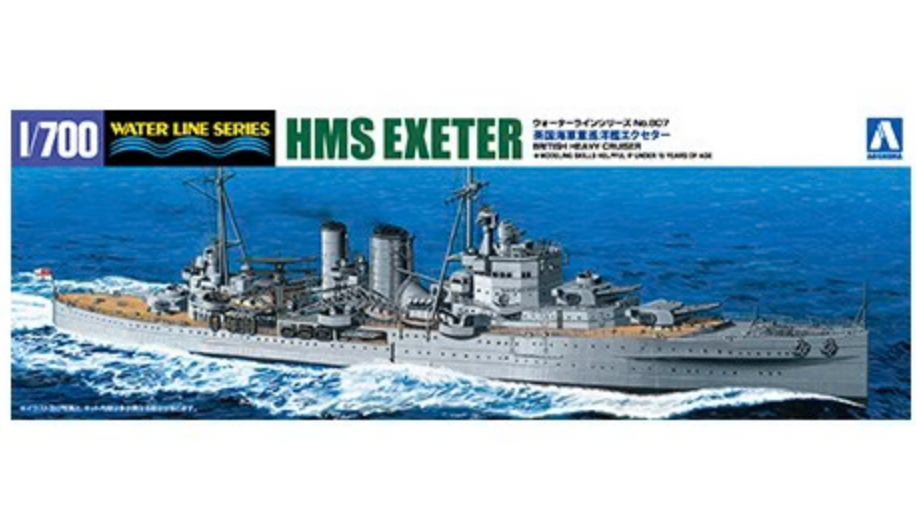 Aoshima 06754 1/700 HMS Exeter Heavy Cruiser Waterline Model Ship Kit ...