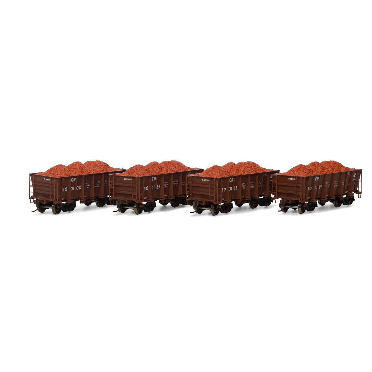 Athearn 97953 HO Scale 26' Low Side Ore Car Conrail 4 Pack - NOS ...