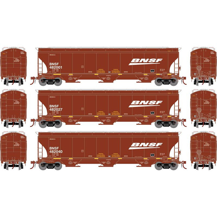 Athearn Genesis G1057 HO Scale Trinity 5161 Covered Hopper BNSF 3-Pack ...