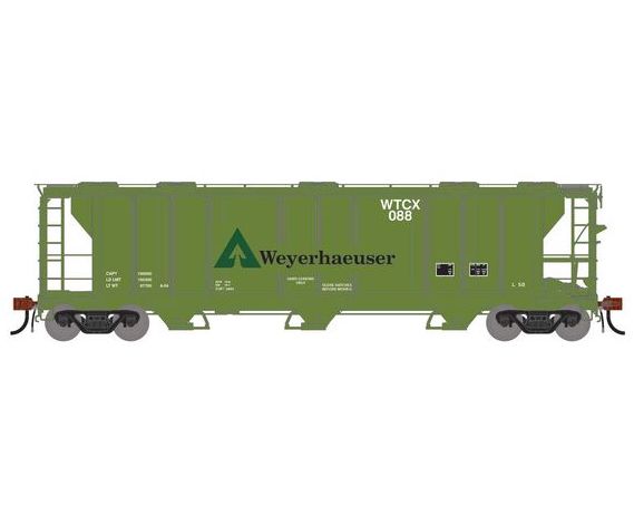 Athearn Genesis G1275 HO Scale PS-2 2893 Covered Hopper Weyerhaeuser W ...