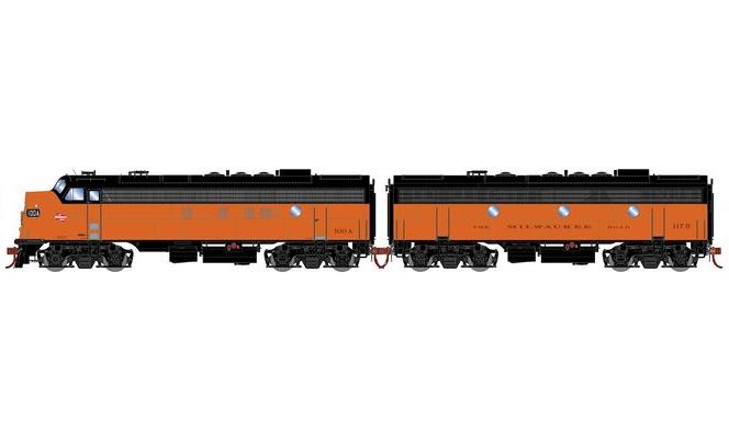 Athearn Genesis G19705 HO Scale EMD FP7/F7B Milwaukee Road MILW 100A/1 ...