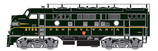 Athearn Genesis G22535 HO Scale EMD FP7 PRR Single Stripe 9765 - DC (N ...