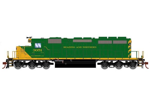 Athearn RTR 1244 HO Scale EMD SD40-2 Reading & Northern RBMN 3051 DC ...