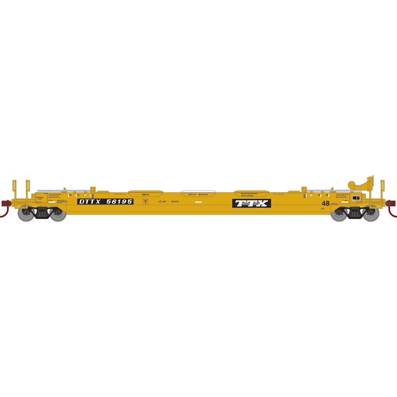 Athearn RTR 1349 HO Scale 48' Husky Stack Well Car Trailer Train DTTX ...