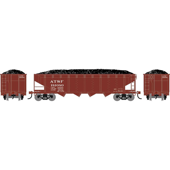 Athearn RTR 1569 HO Scale 40' 4-Bay Offset Hopper W/Load Santa Fe ATSF ...
