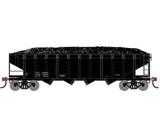 Athearn RTR 1587 HO Scale 40' 4-Bay Offset Hopper W/Load Data Only Bla ...